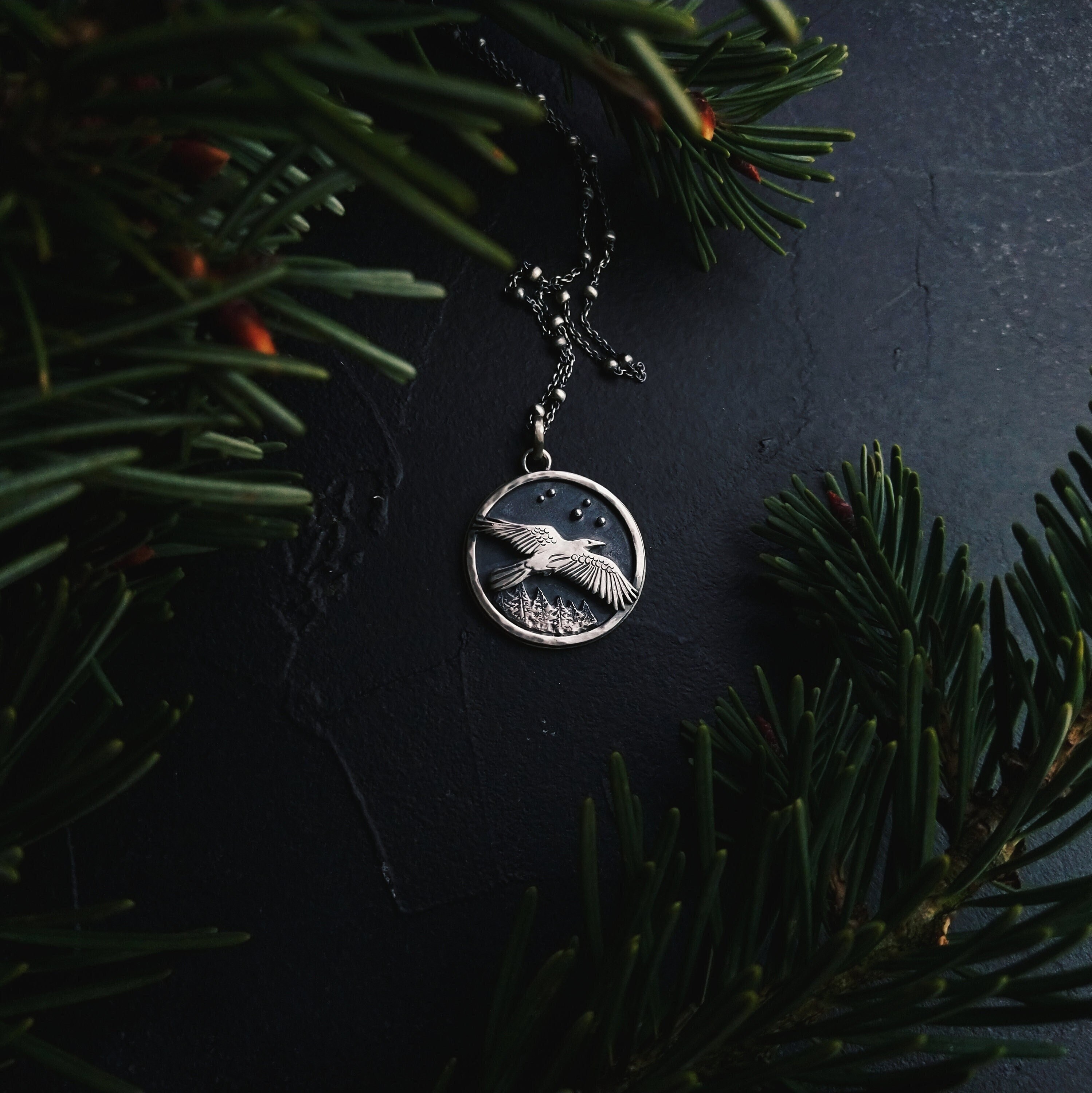 Raven Medallion - Etsy
