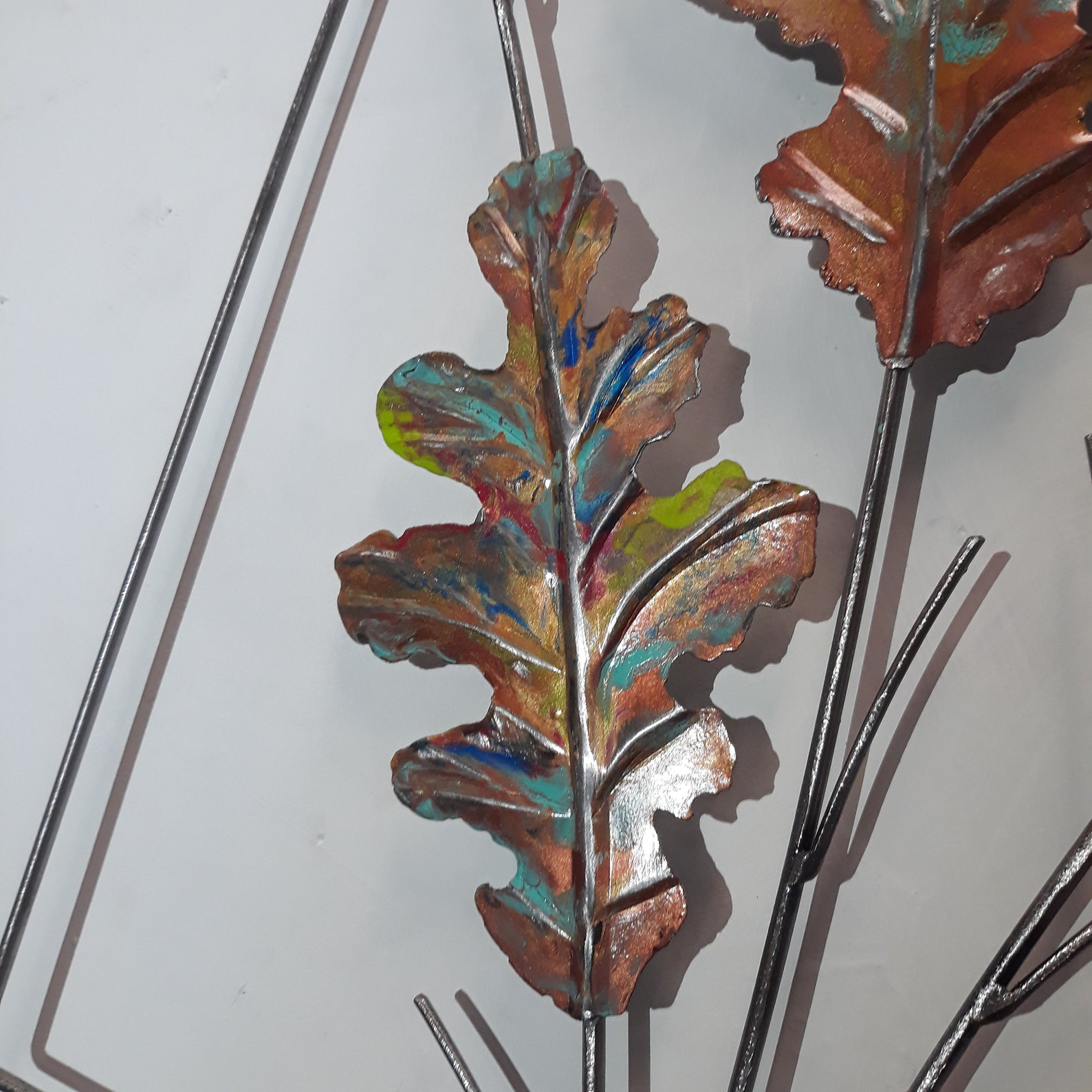 Oak Leaf Metal Wall Art - Etsy