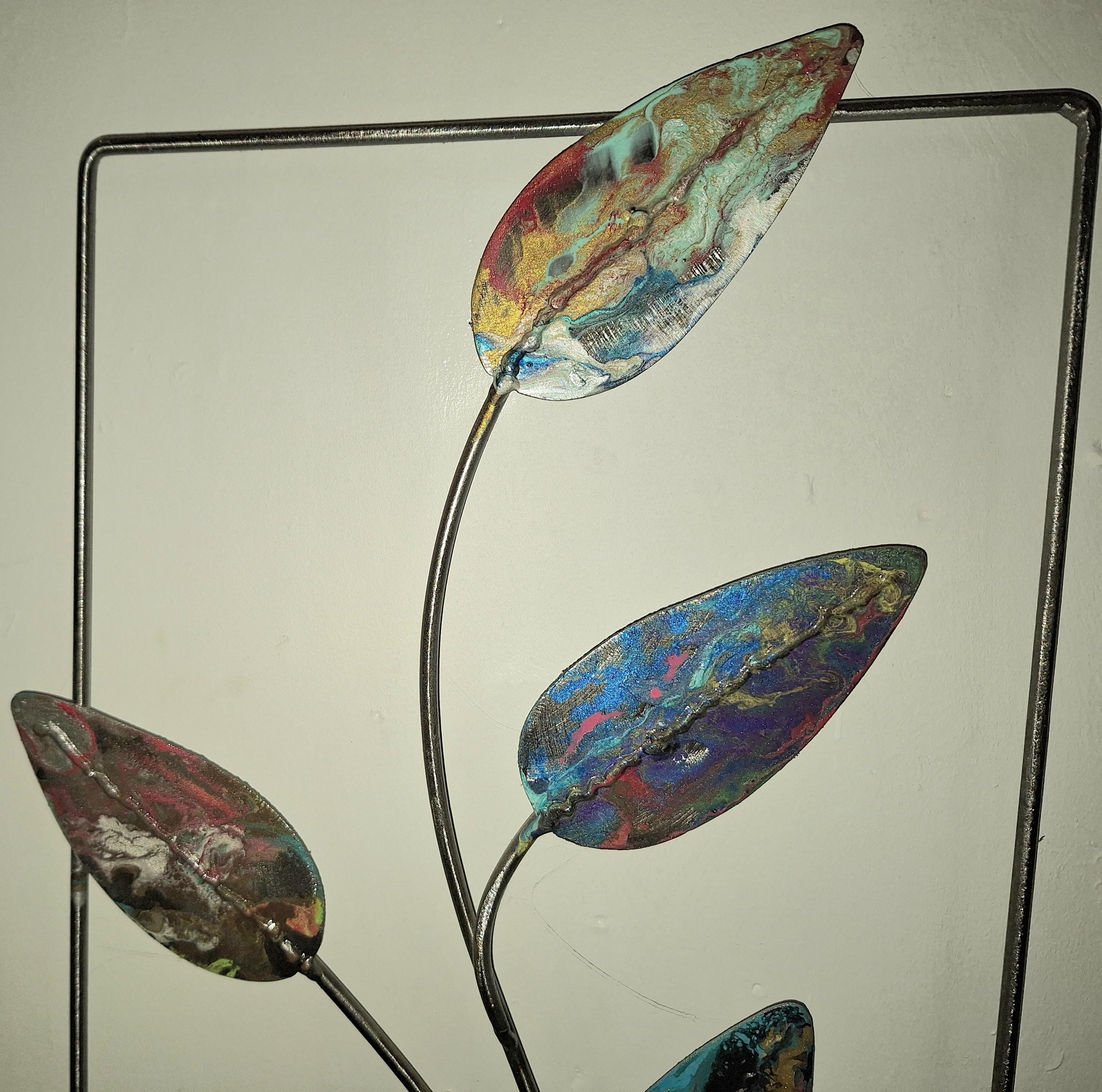 Metal Tree Branch Wall Decor Handmade Hand Painted Wall Sculpture - Etsy