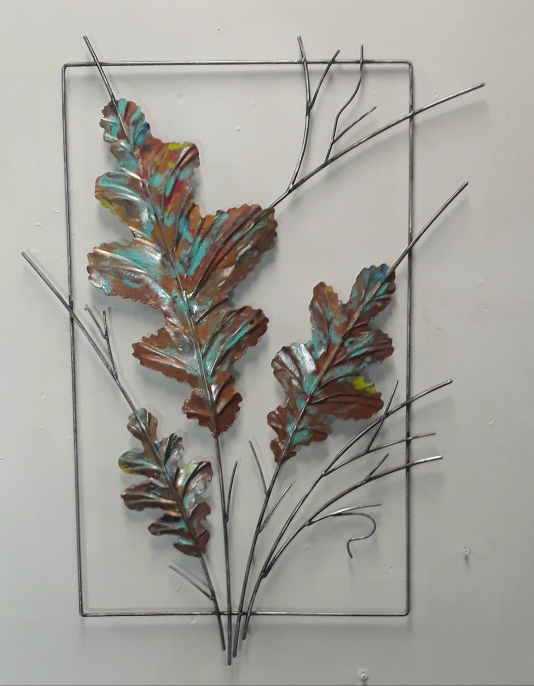 Oak Leaf Metal Wall Art - Etsy