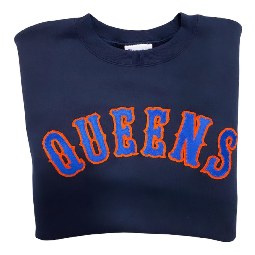 Queens Navy Crewneck Sweater - Etsy