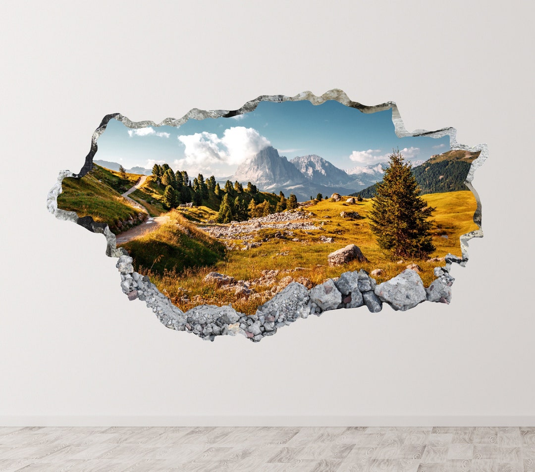 Alps Mountains Wall Decal Art Decor 3D Landscape Sticker Mural - Etsy