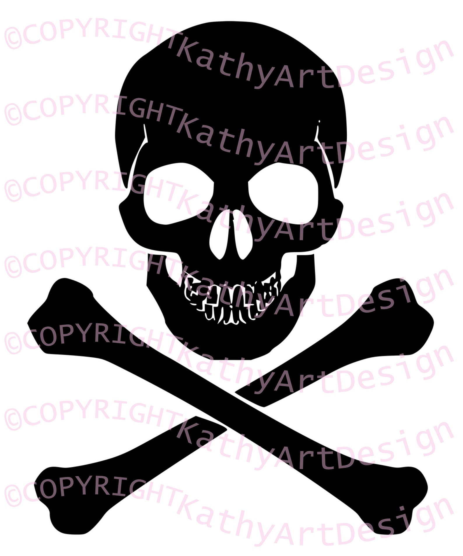 Skull and Crossbones SVG File, Digital Download Clipart, Halloween Clip ...