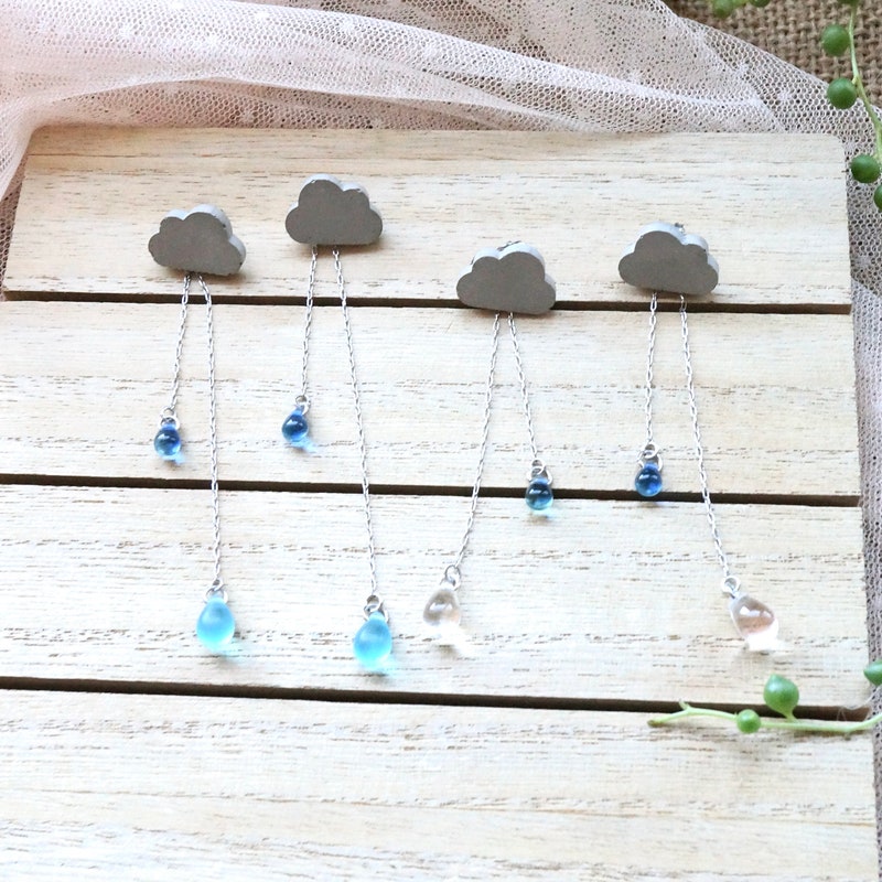Rain Cloud Earrings - Etsy
