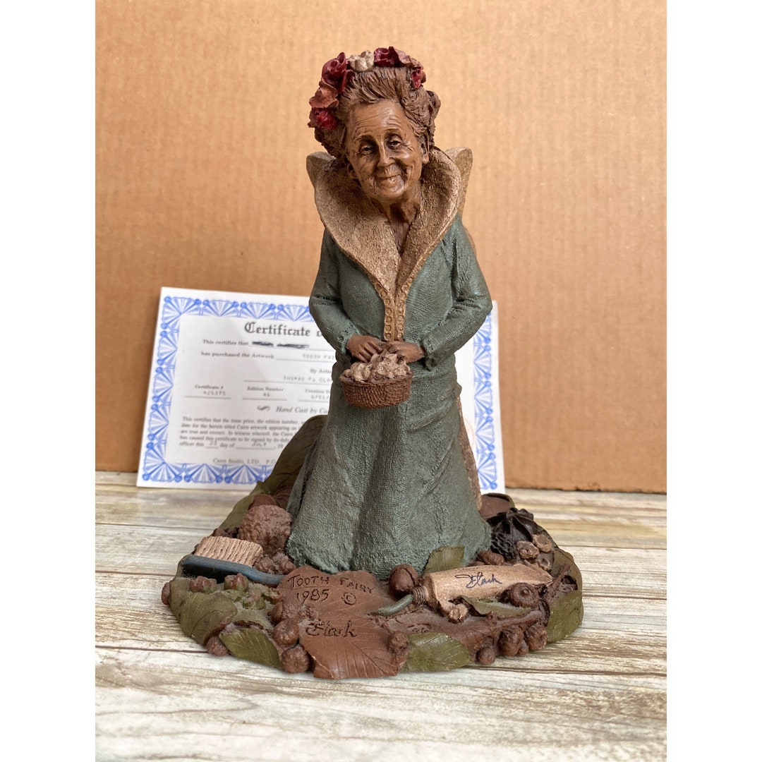 1985 Hand Signed Tom Clark Tooth Fairy Resin Sculpture Figurine 8.5 W ...