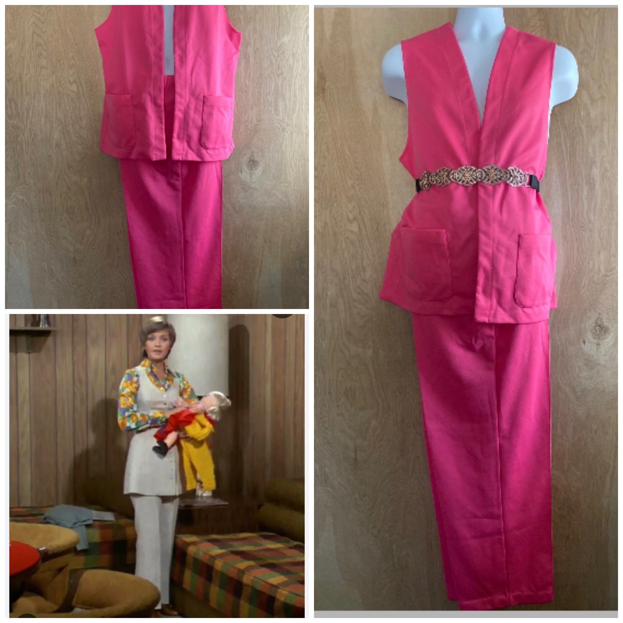 1980s Vicki Wayne's 2-piece Polyester Pants Suit Pink - Etsy