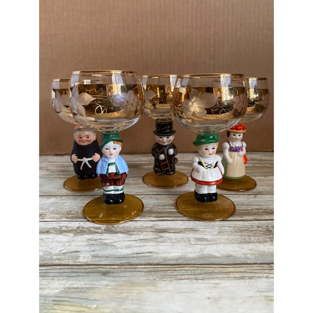 5 X Vintage 1960s Hummel Goebel West Germany Cordial Wine Glass ...