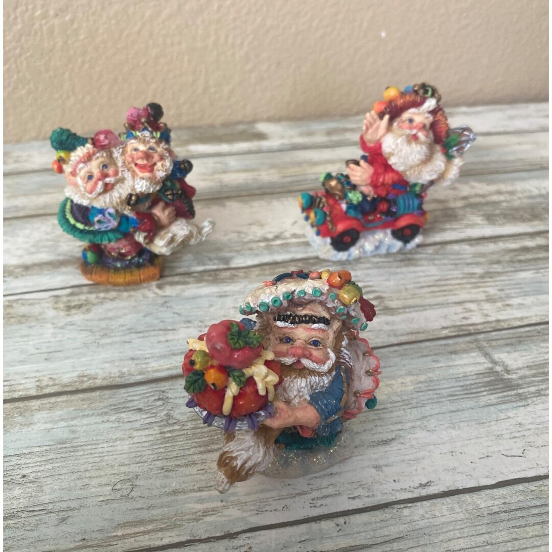 Vintage 1998 Crinkle Claus Figurines by Possible Dreams – Chef, Fireman ...