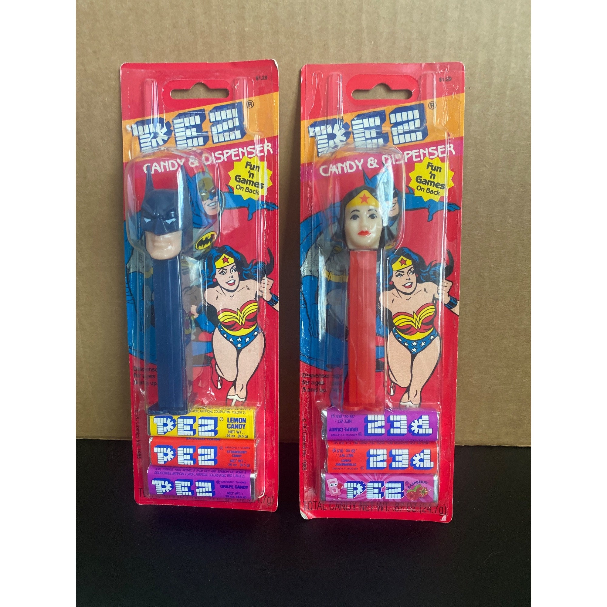Pez 1985 DC Comics Candy & Dispenser Wonder Woman and Batman - Etsy
