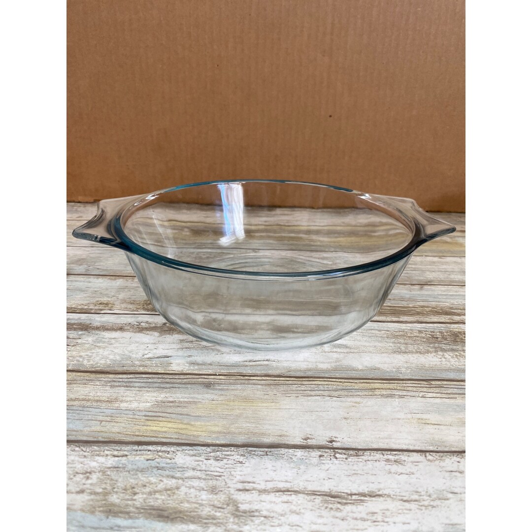 1970s/1980s Pyrex England Clear Glass Ovenware Casserole Dish Curved ...