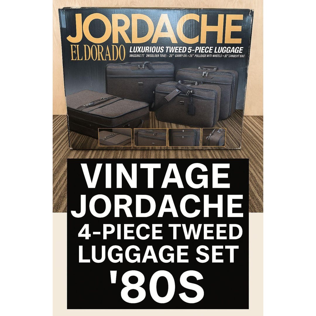 Vintage Jordache El Dorado Tweed 4-piece Luggage Set 1980s – Carry-on ...