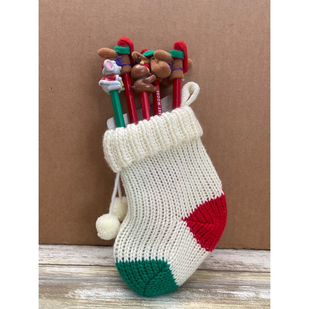 1980s Lot of 5 RUSS Christmas Themed Pencils W/toppers Moose Bear in ...