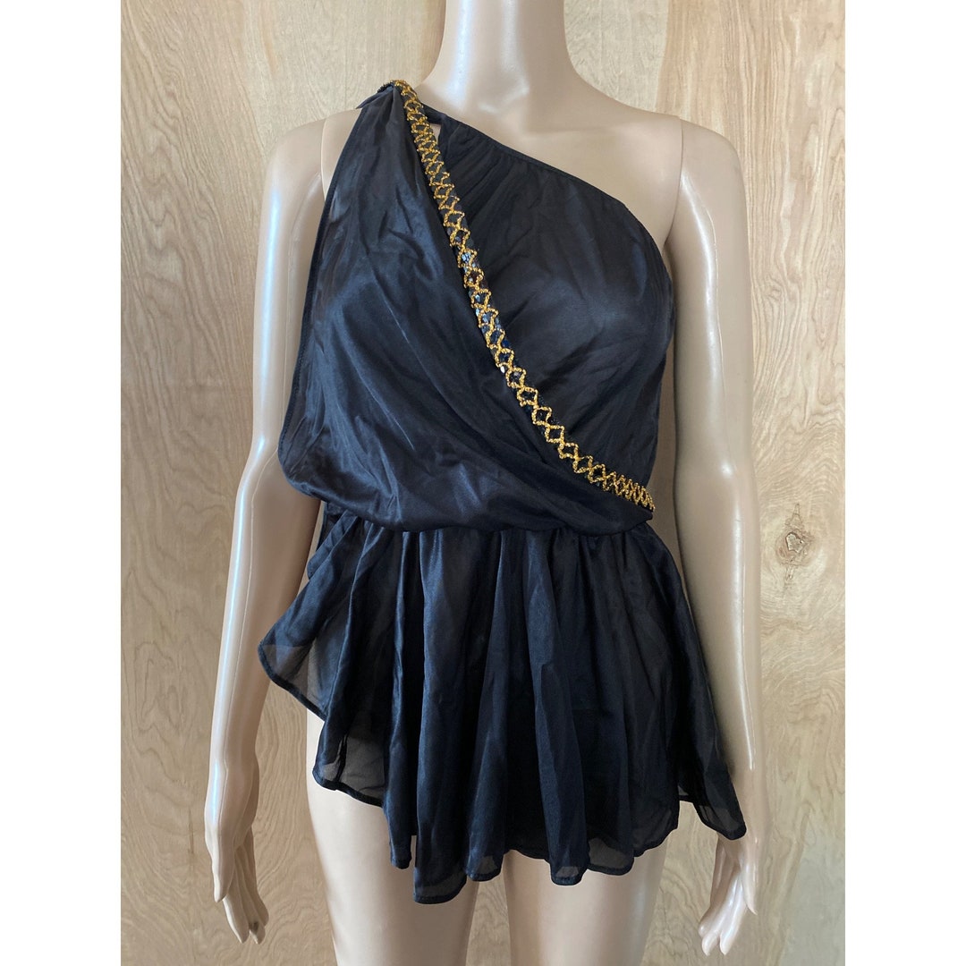 1970s/80s Treasure by Faris One-shoulder Sequin Greek Toga Lingerie ...