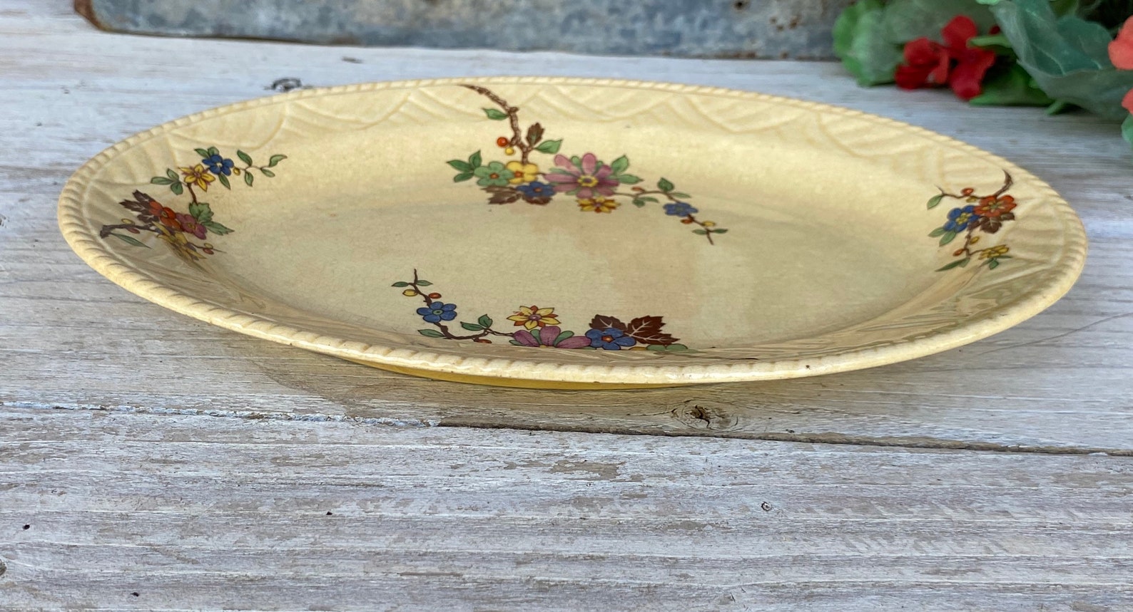 Serving Platter by Sheffield Ware Oval Plate With Floral - Etsy