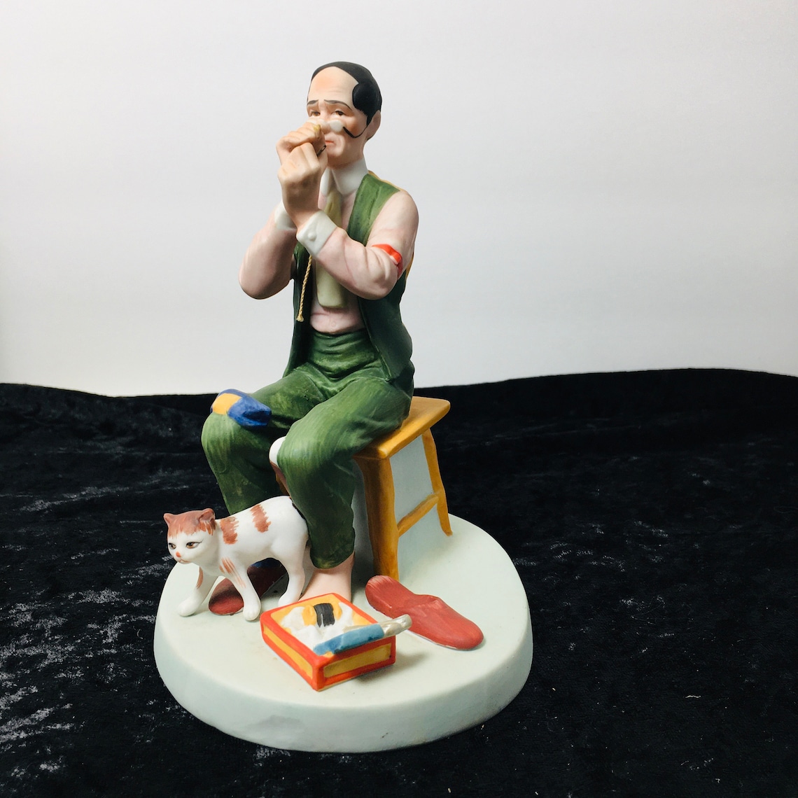 Norman Rockwell Figure Man Threading A Needle Collectible | Etsy