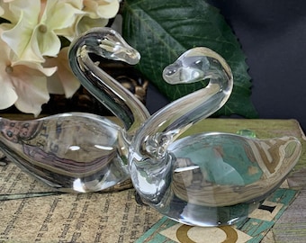 Small Glass Swan - Etsy