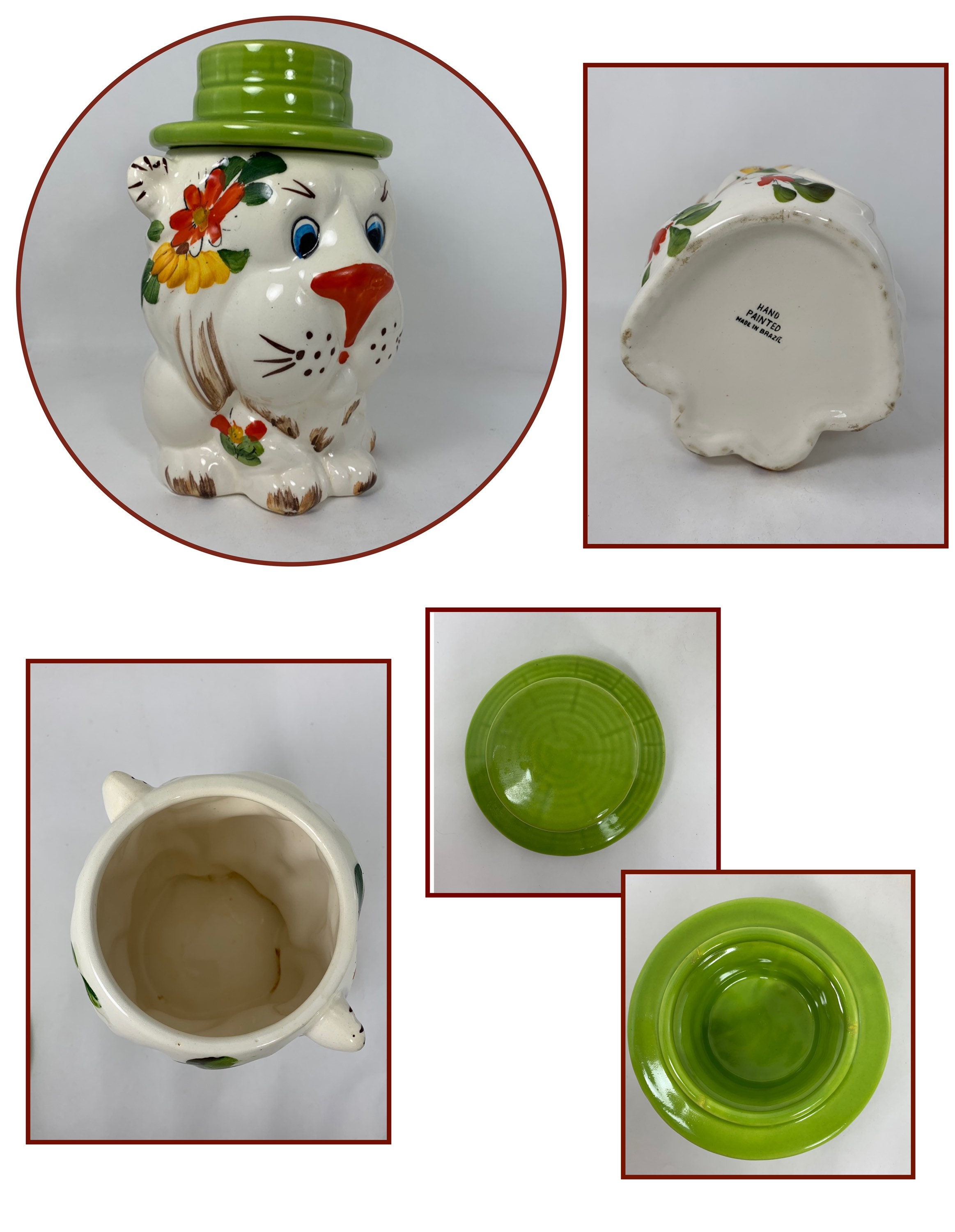 Vintage Lion Cookie Jar Treat Jar Made in Brazil - Etsy