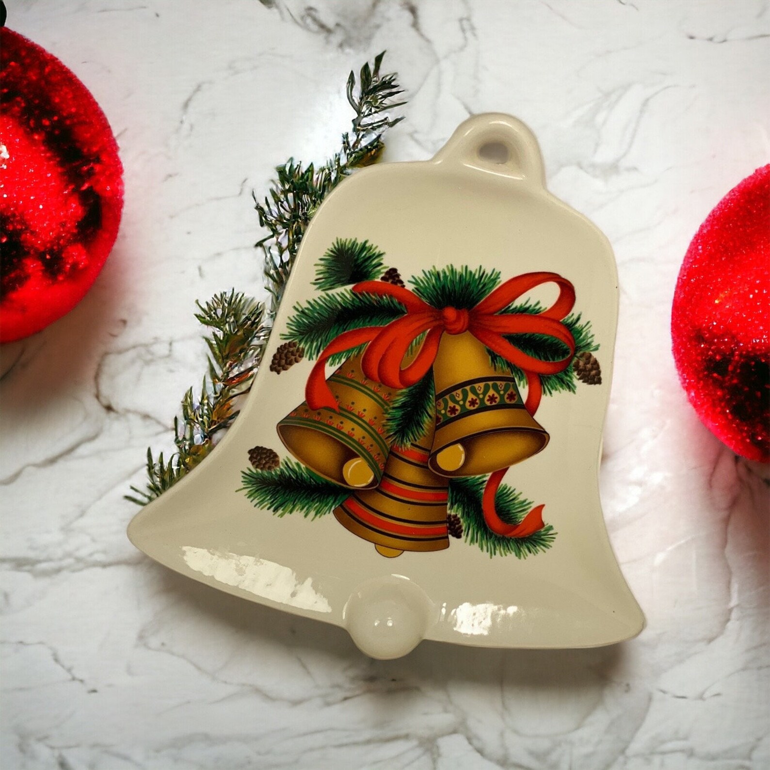 Christmas Bell Shaped Dish, Christmas Serving Platter, Dessert Tray ...