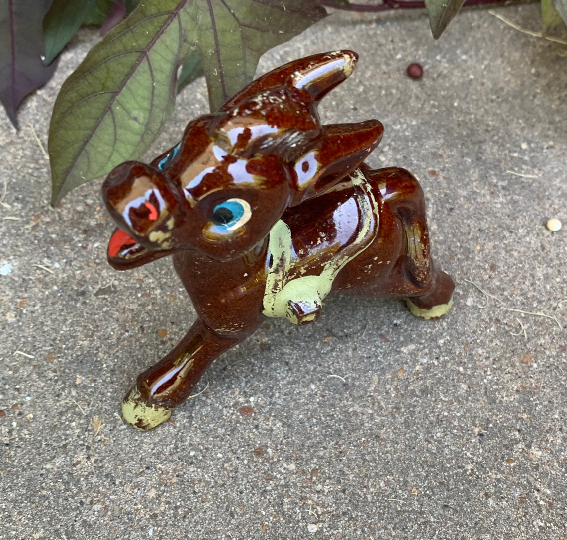 Vintage Redware Pottery Donkey Figurine Hand Painted Donkey - Etsy