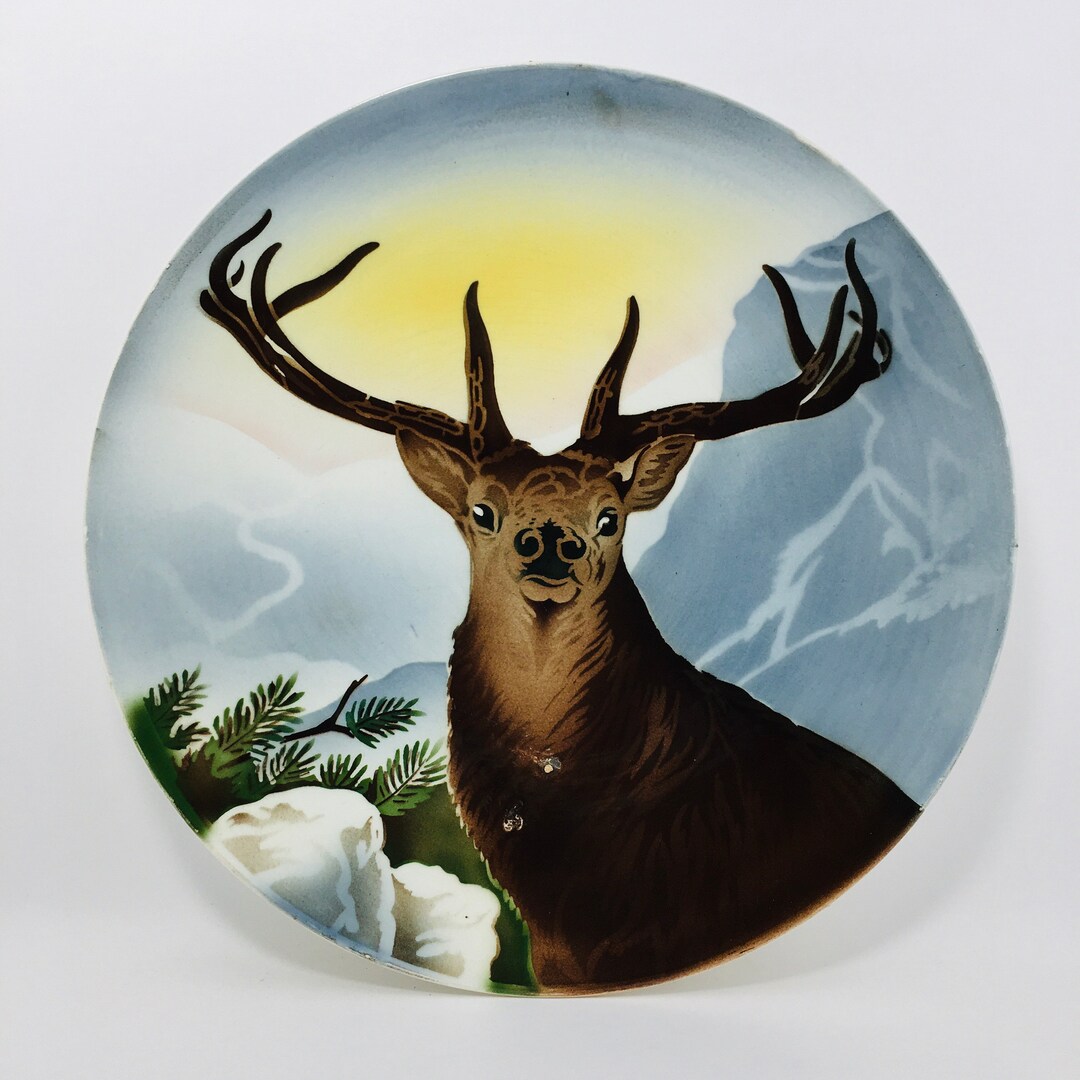 Vintage Wildlife Plate Red Elk Deer Villeroy & Boch - Etsy