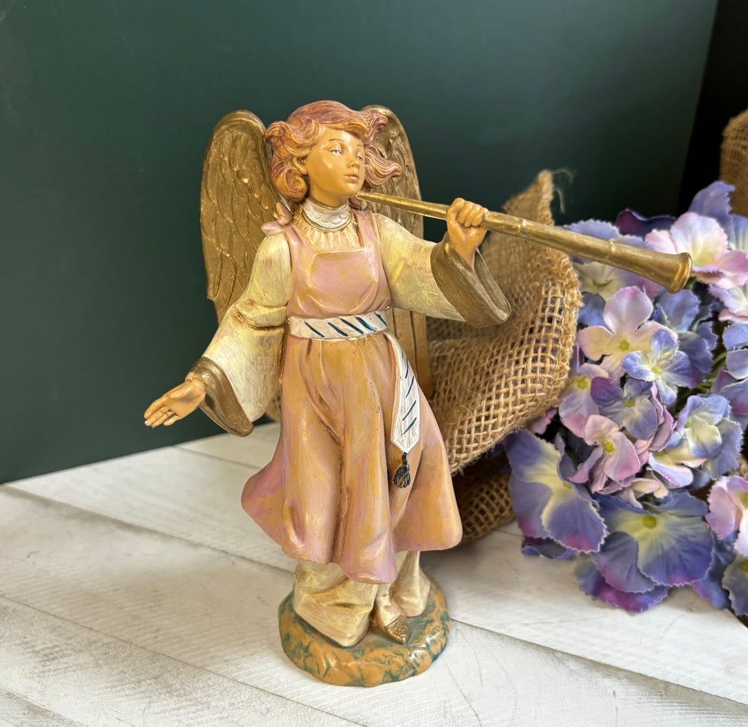 Vintage Fontanini by Roman Angel Blowing Trumpet, Temira 6 Angel ...