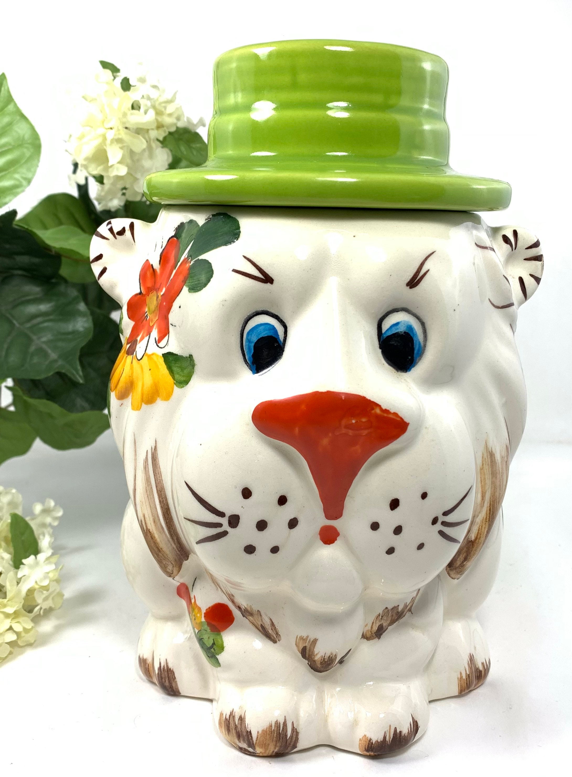 Vintage Lion Cookie Jar Treat Jar Made in Brazil - Etsy