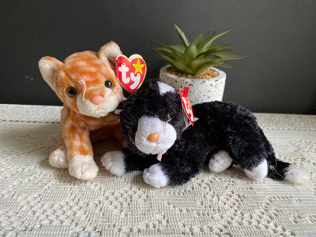 Booties the Black Cat Ty Beanie Baby & Amber the Orange and - Etsy