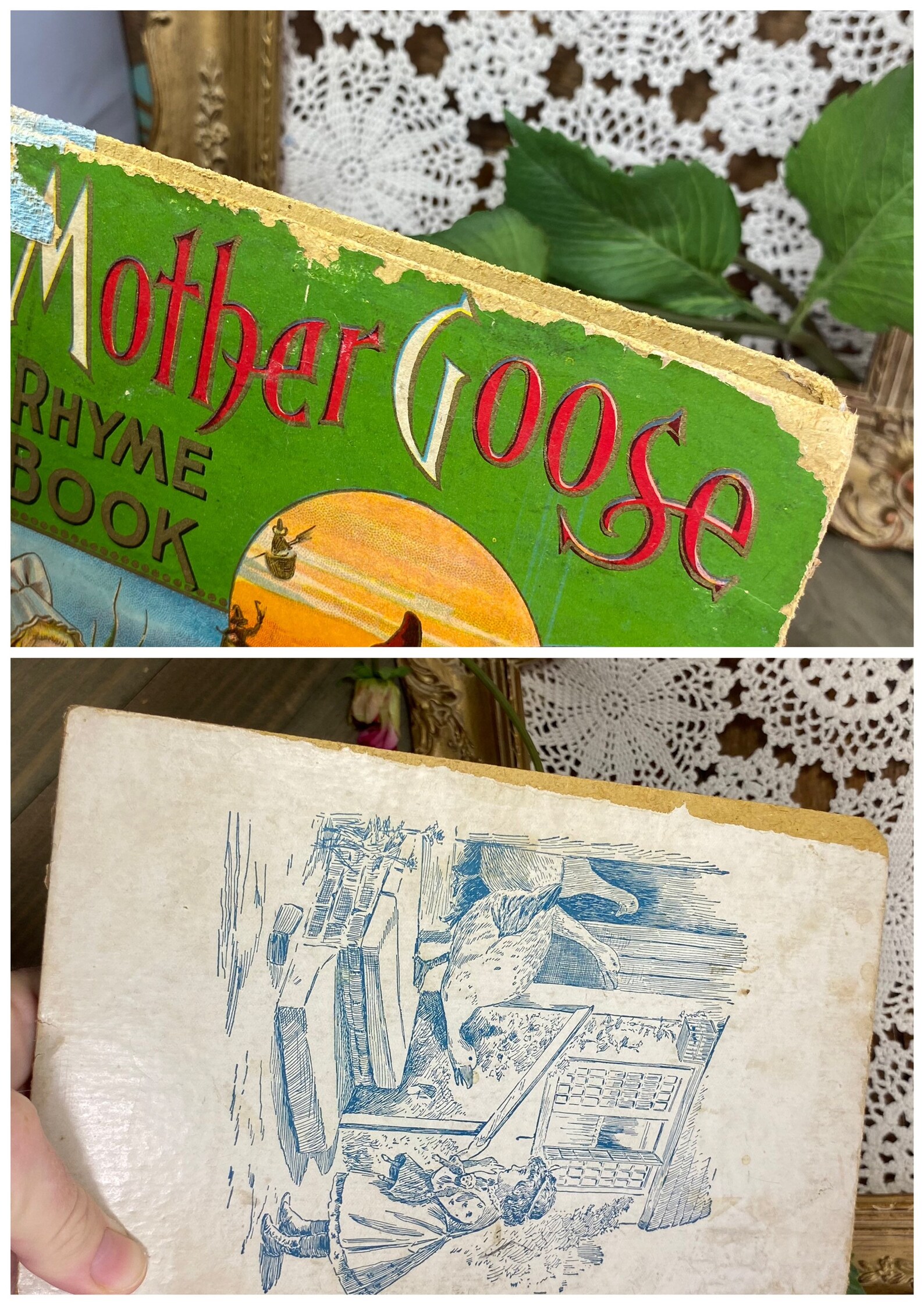 Antique Mother Goose Rhyme Book - Nursery Jingles and Rhymes - Etsy