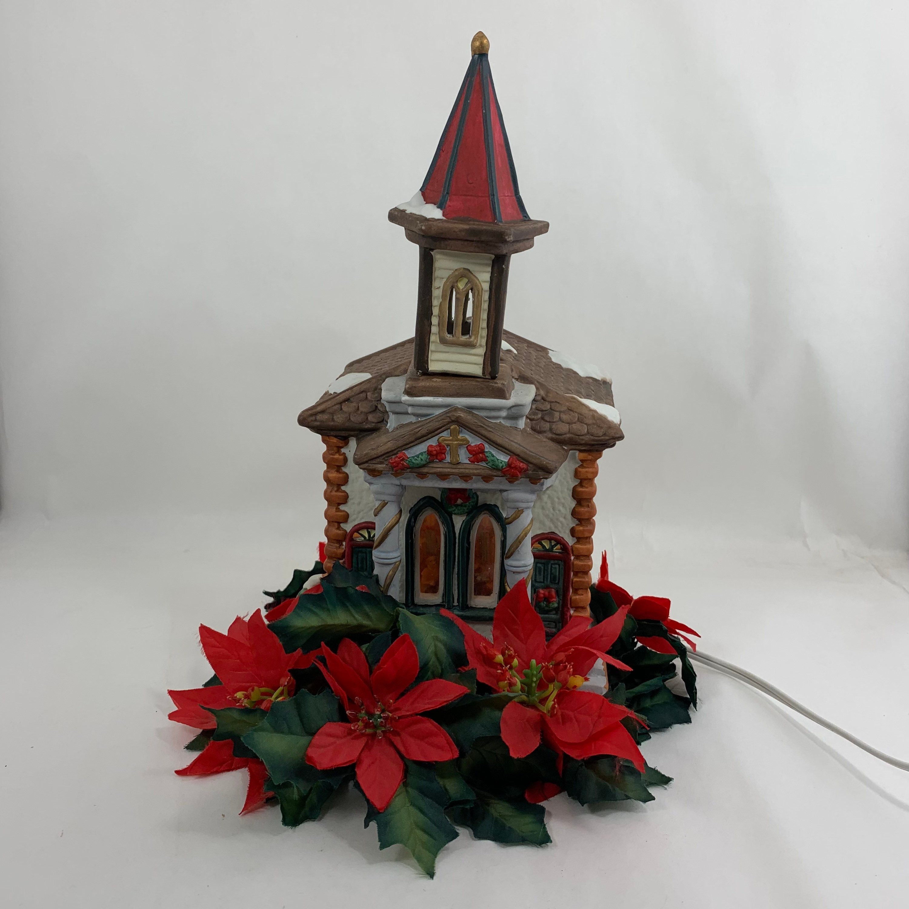 Vintage Christmas Village Church Decoration With Light - Etsy