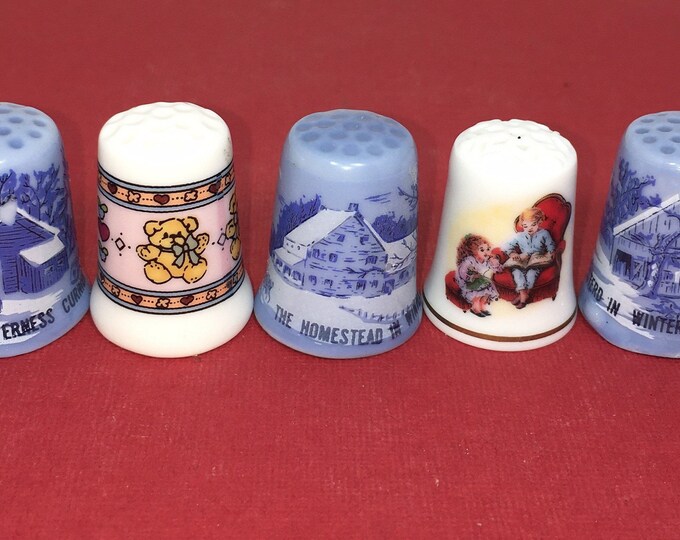 Collectible Thimbles - Five Decorative Thimbles - Etsy