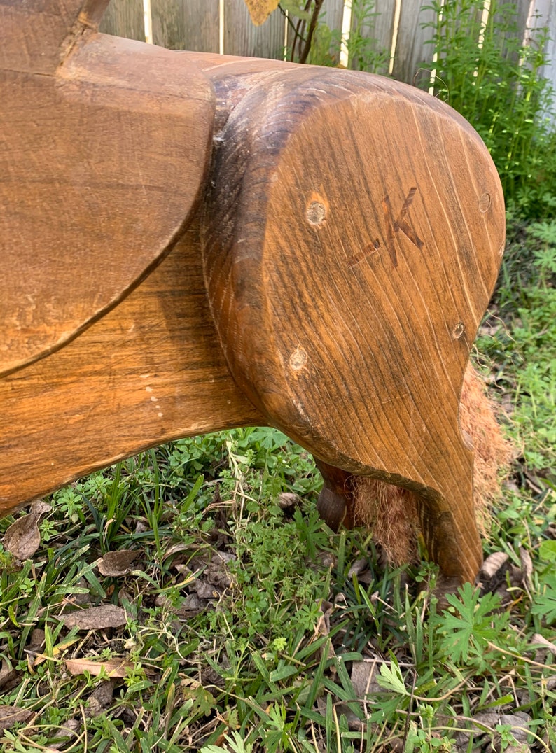 Vintage Wooden Rocking Horse Traditional American - Etsy