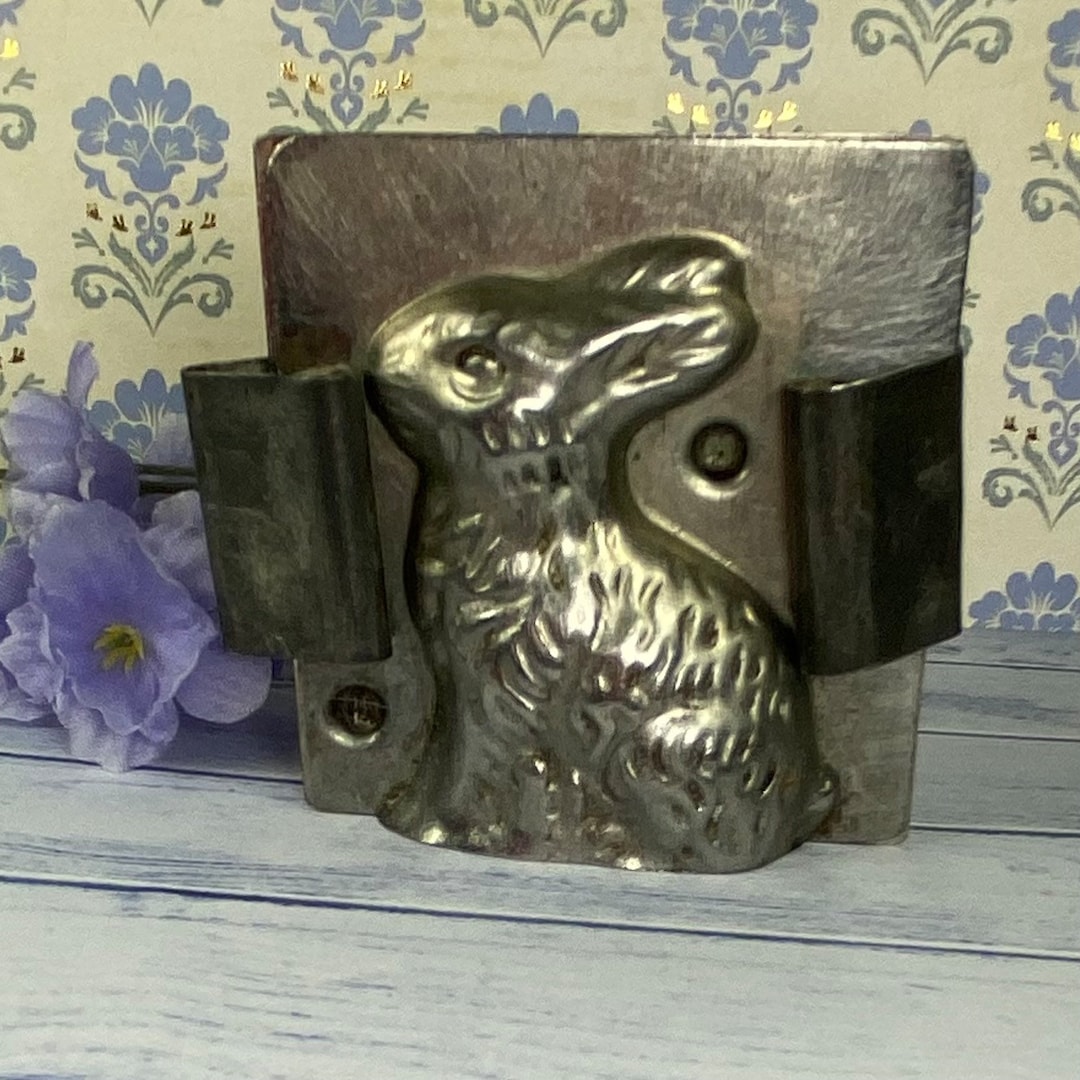 Vintage Chocolate Bunny Mold, Antique Metal Easter Bunny Chocolate ...