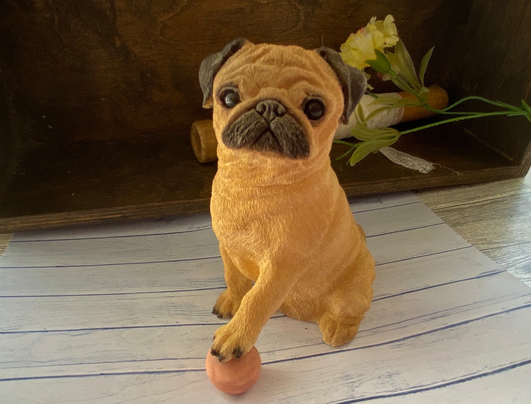 Sitting Pug Dog Figurine by United Design Corp PP-009 Pug Dog - Etsy