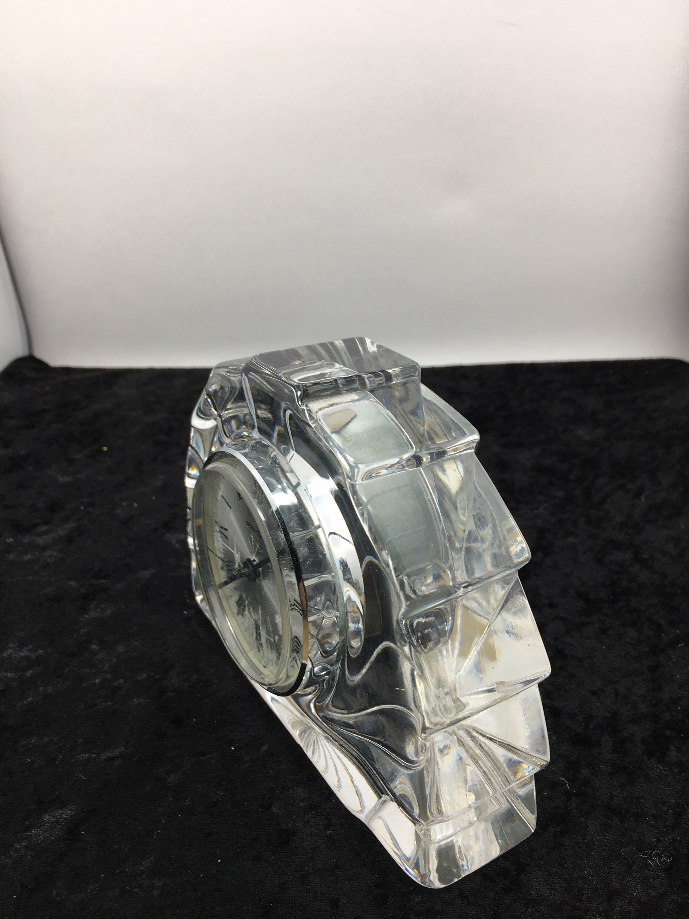 Lead Crystal Vintage Mantle Clock by Westminster - Etsy