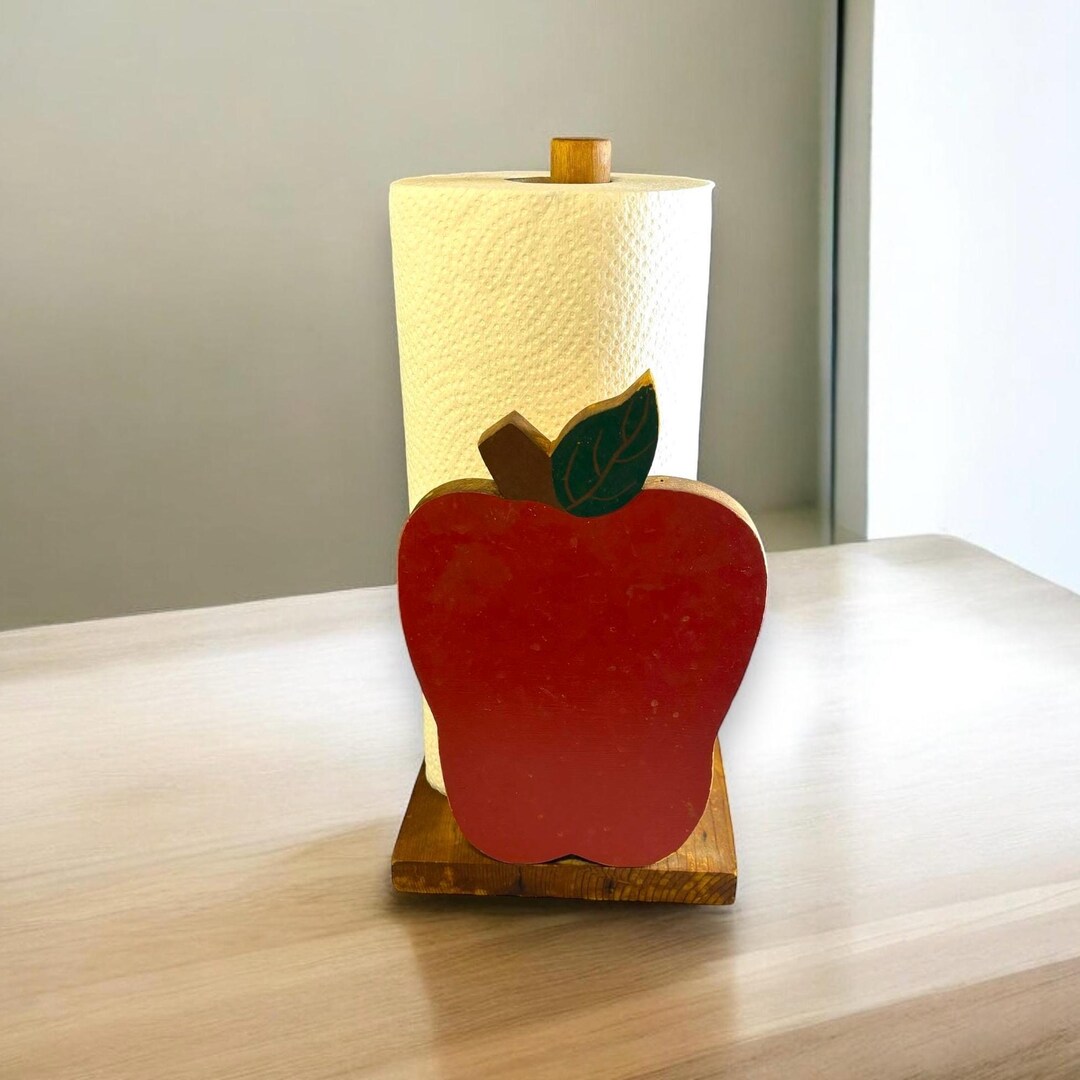 Vintage Apple Shaped Paper Towel Holder, Kitchen Towel Holder - Etsy