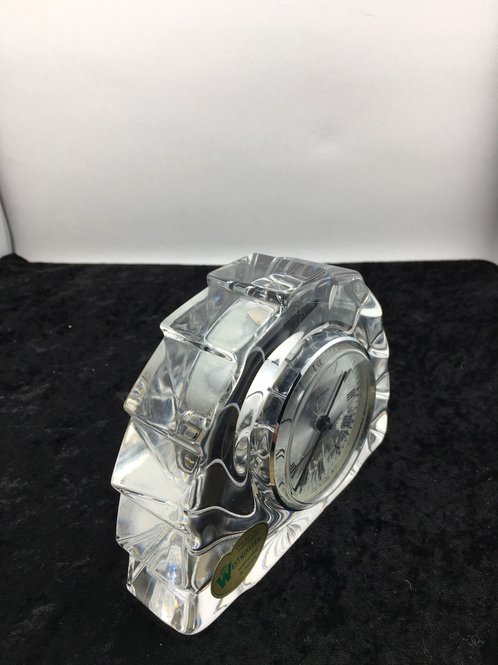 Lead Crystal Vintage Mantle Clock by Westminster - Etsy