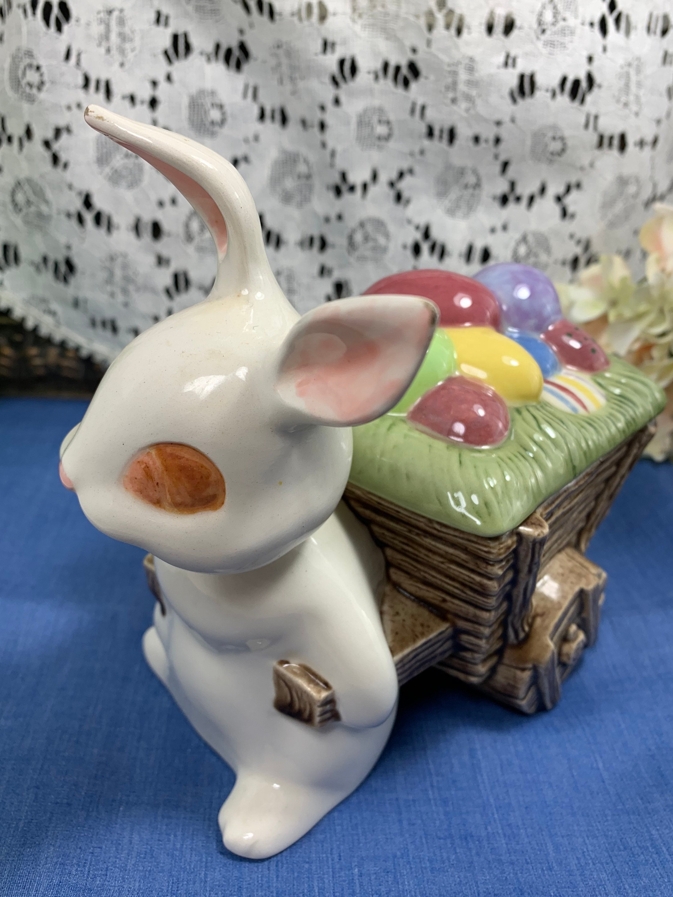 Vintage Bunny Rabbit Candy Dish/planter Easter Bunny Figurine - Etsy