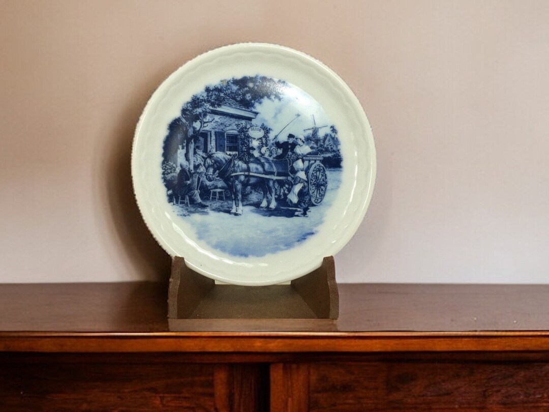 Delft Blauw Miniature Plate, Carriage Ride Historical Miniature Delft ...