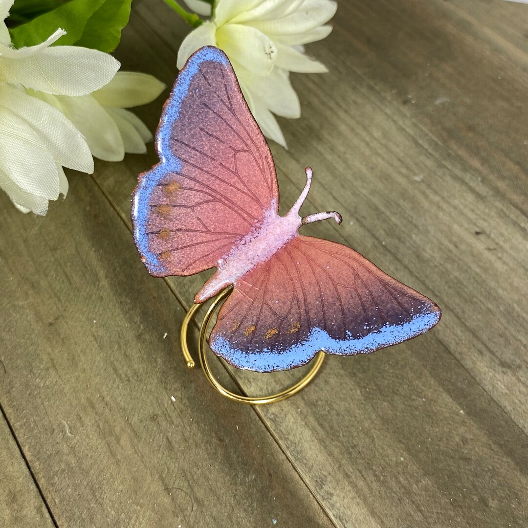 Vintage Butterfly by Bovano of Cheshire Copper Enamel Butterfly, - Etsy