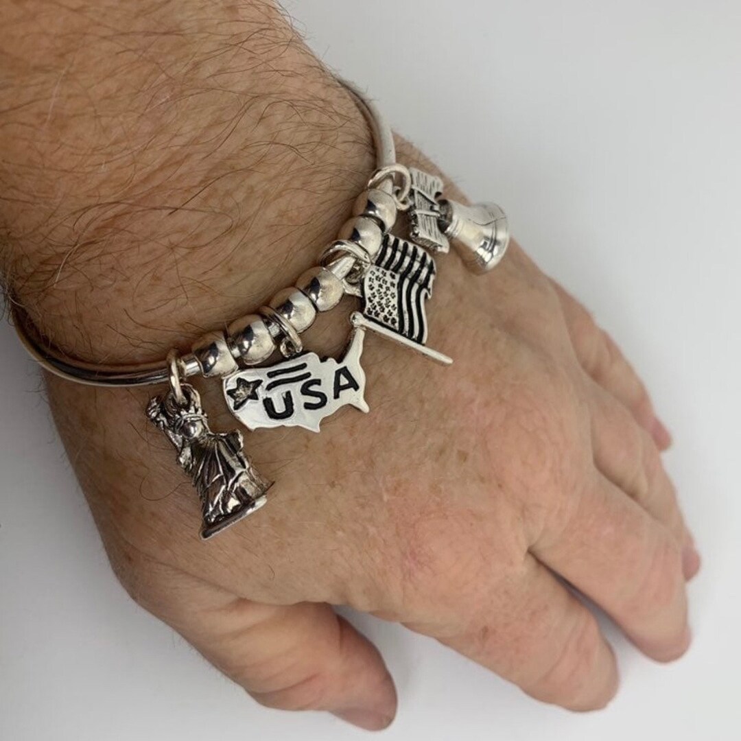 Patriotic Charm Bracelet • Vintage Premier Designs Bracelet • Cuff ...