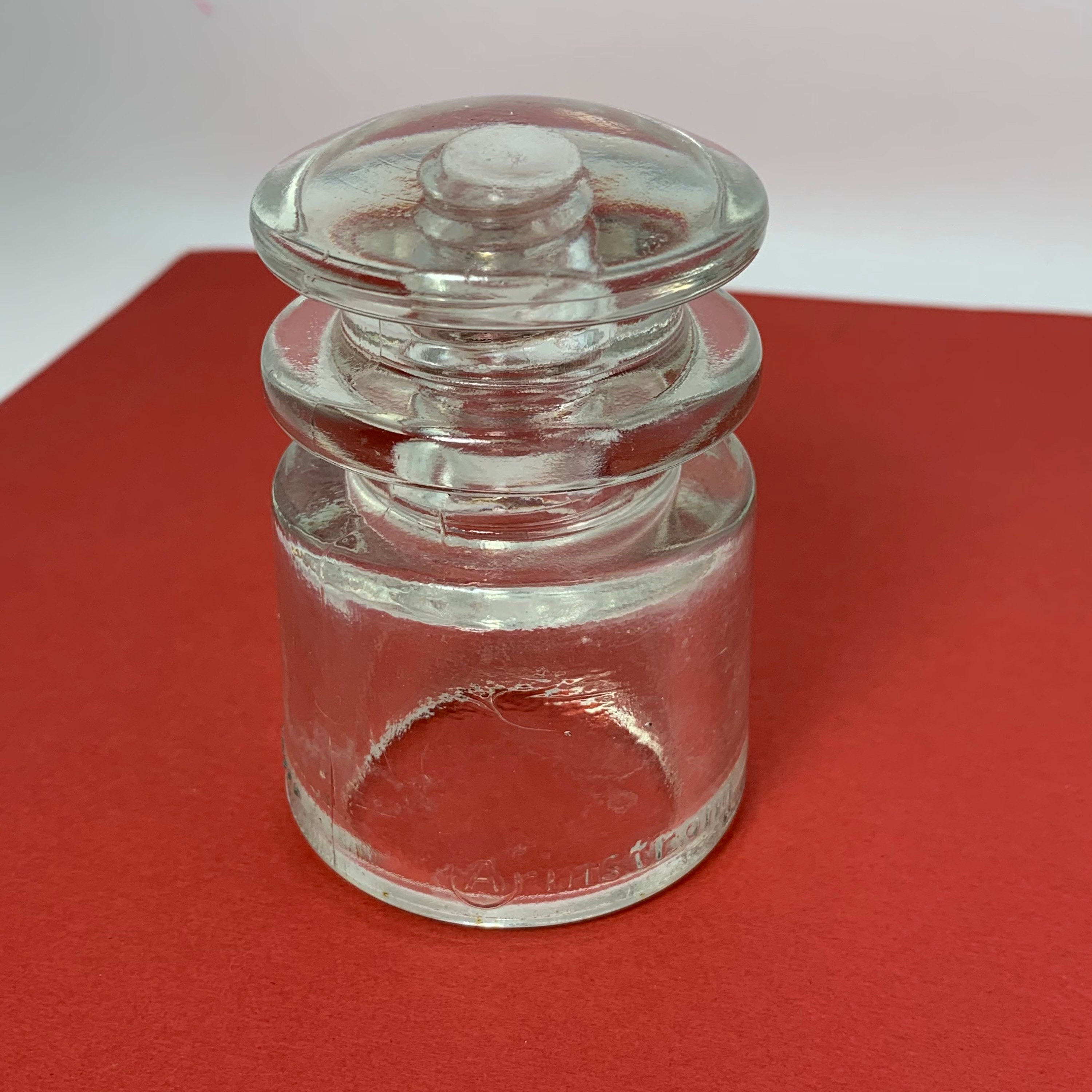 Vintage Glass Insulator by Armstrong Circle A Clear Glass - Etsy