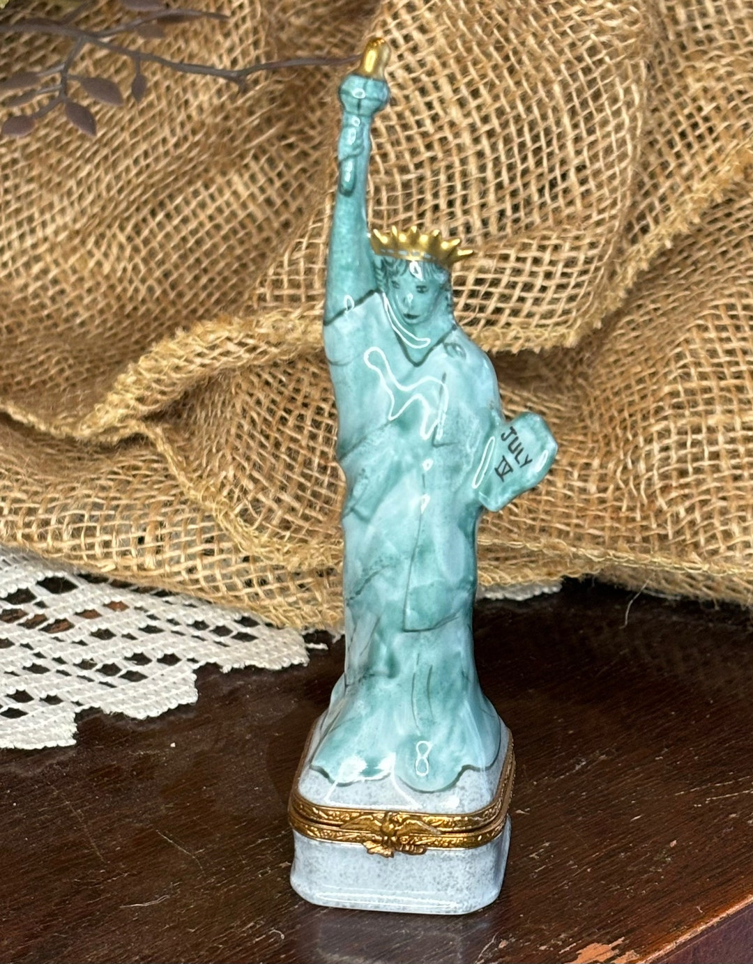 Limoges Statue of Liberty Trinket Box, Bloomingdale’s Limoges Trinket ...