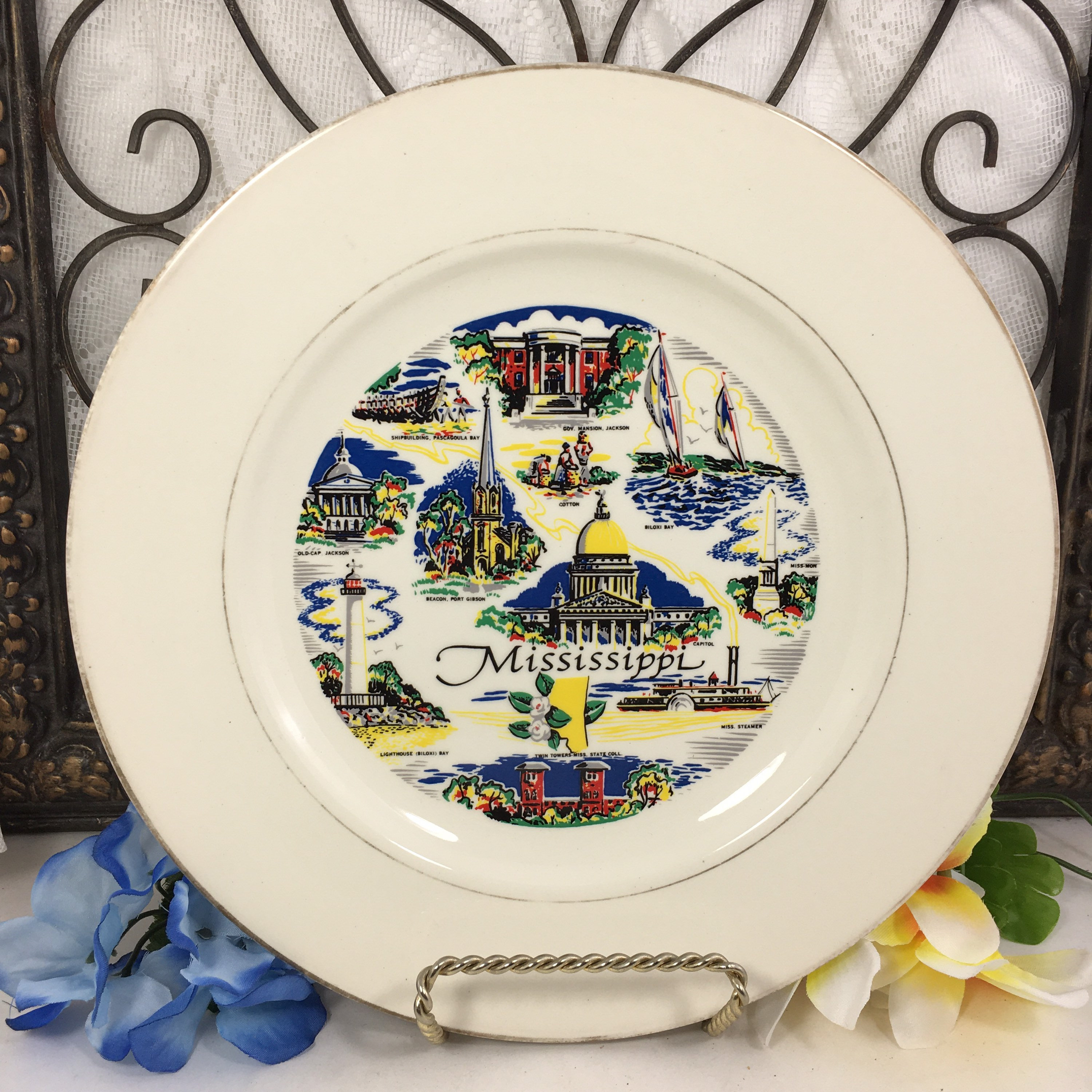 Mississippi Souvenir Plate Vintage Mississippi Collectible - Etsy