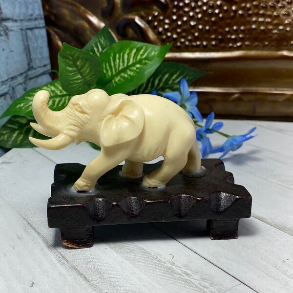 Ivory Elephant Figurine - Etsy
