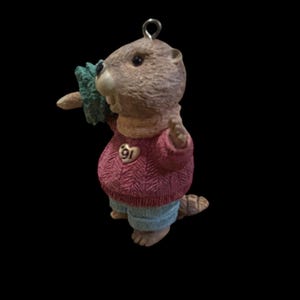 YULE LOGGER 1991 Hallmark Ornament, Beaver Christmas Tree Decoration - Etsy