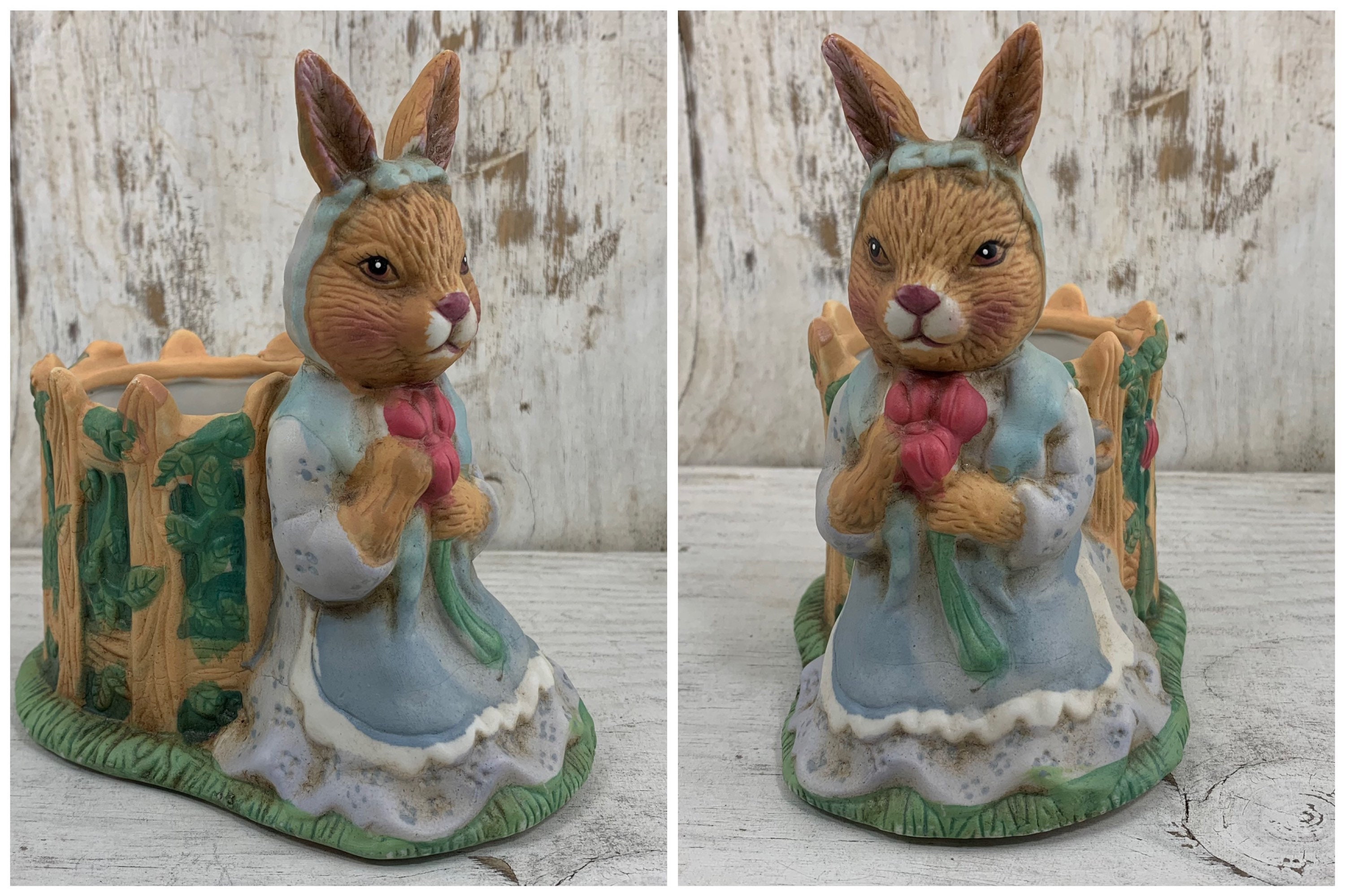 Vintage Bunny Rabbit Figurine Planter Rabbit Candy Dish Your | Etsy