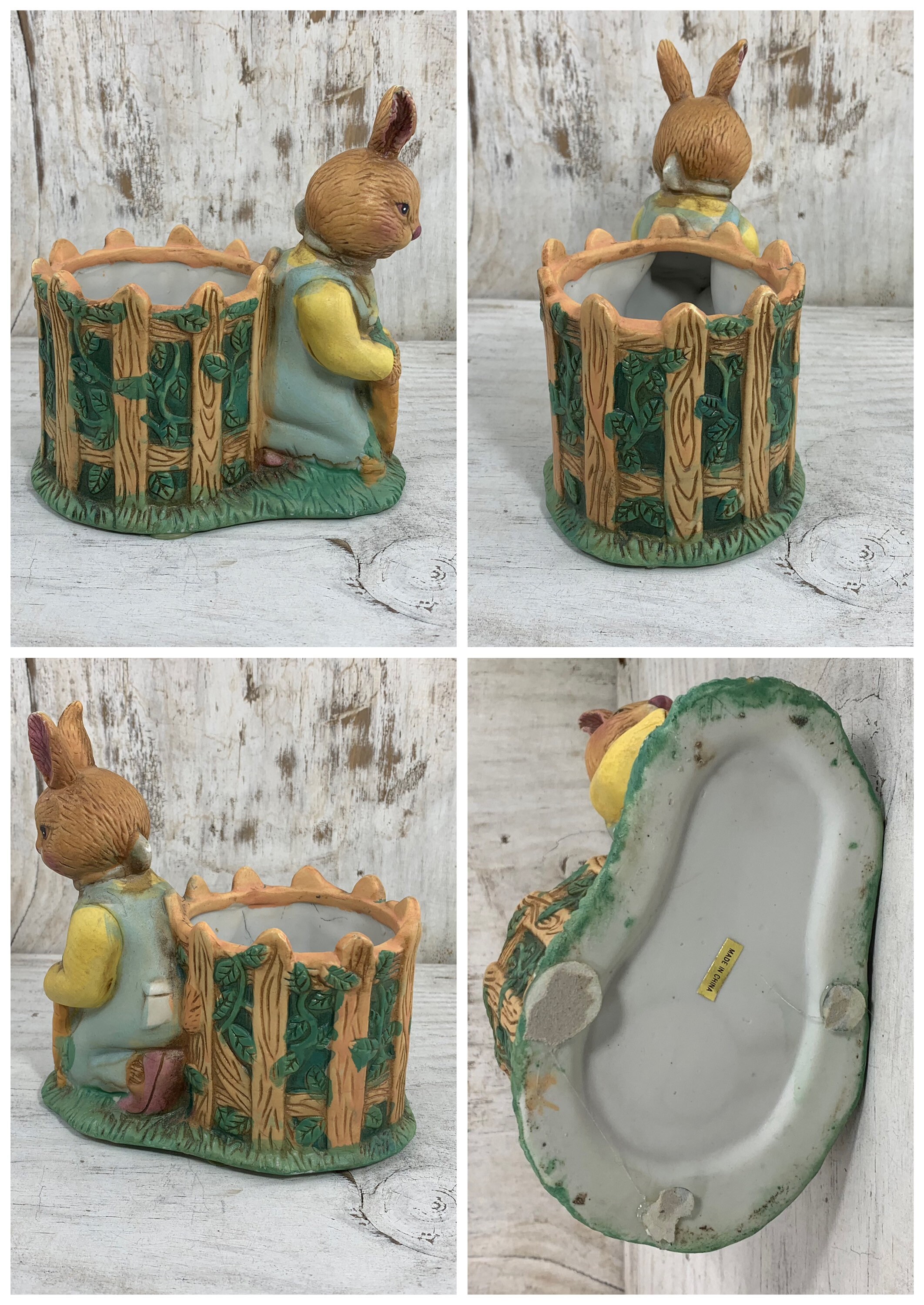 Vintage Bunny Rabbit Figurine Planter Rabbit Candy Dish Your | Etsy
