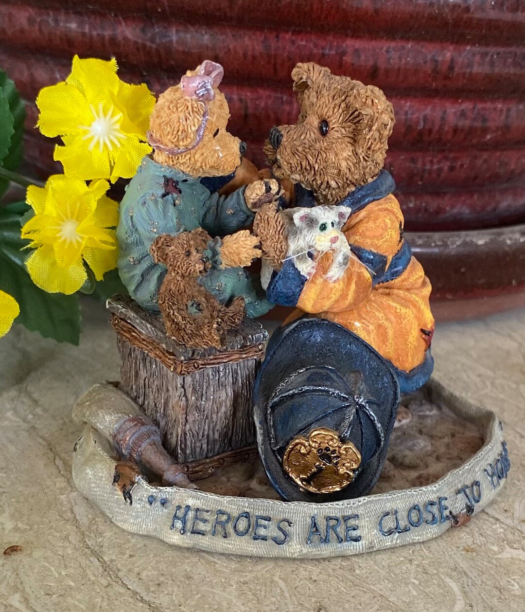 Fireman Teddy Bear Figurine by Boyds Bears, Fireman Chief Buckley With ...