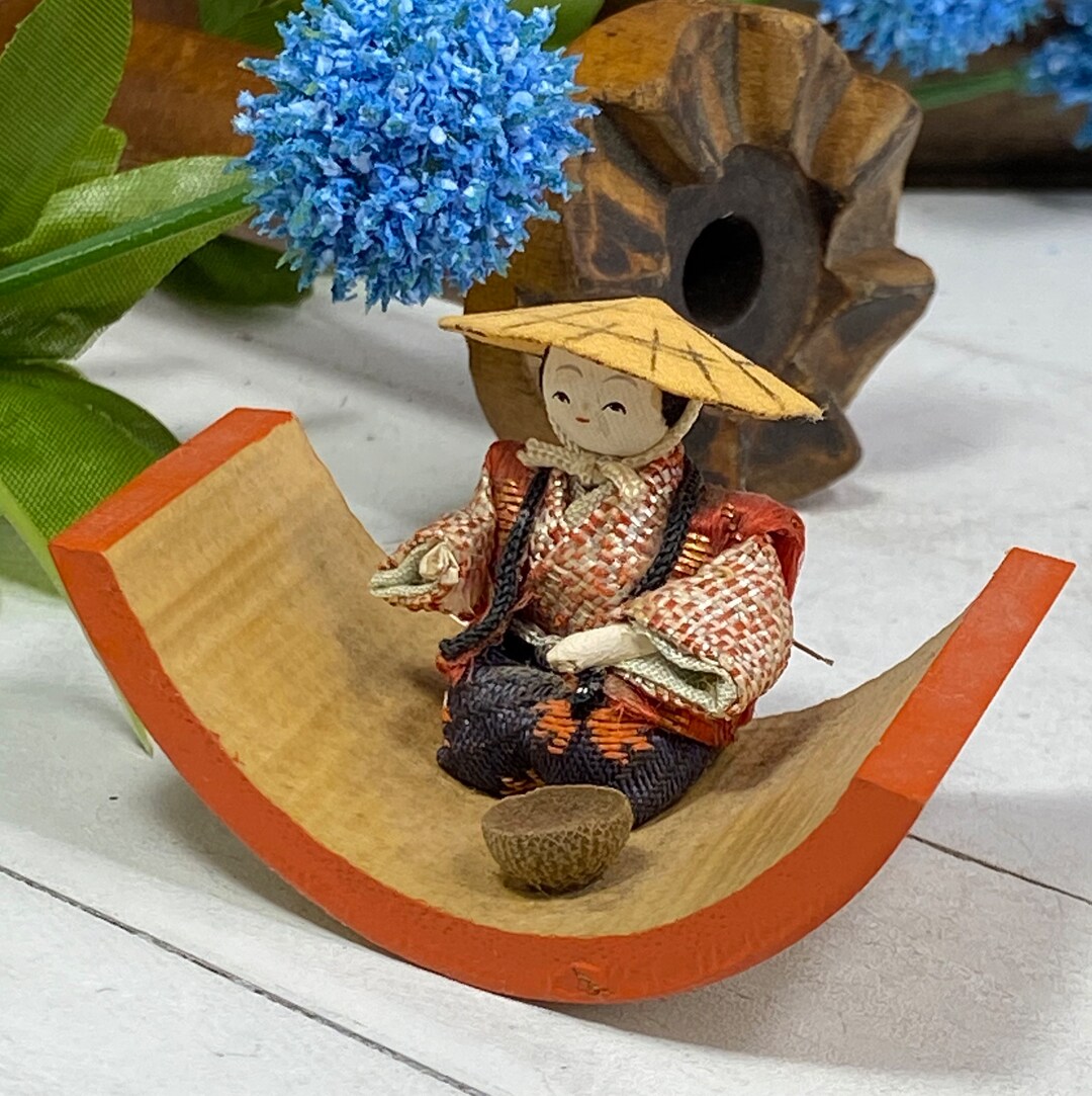 Vintage Japanese Rice Farmer Doll, Japanese Souvenir Doll ...