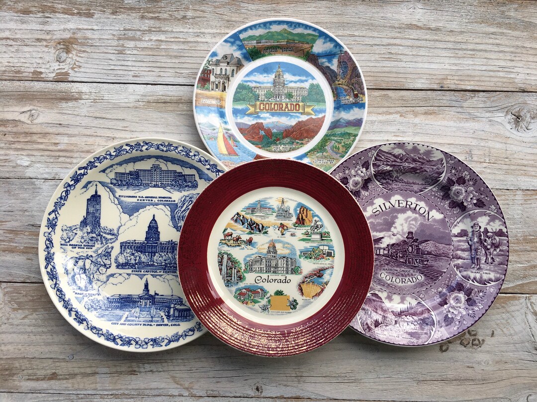 Colorado Souvenir Plate, Vintage Colorado Collectible Plate Wall Decor ...